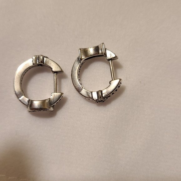 Pandora | Jewelry | Crescent Moon Stars Beaded Hoop Earrings | Poshmark